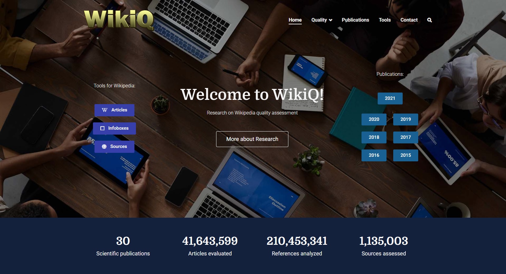 WikiQ - research on Wikipedia Quality